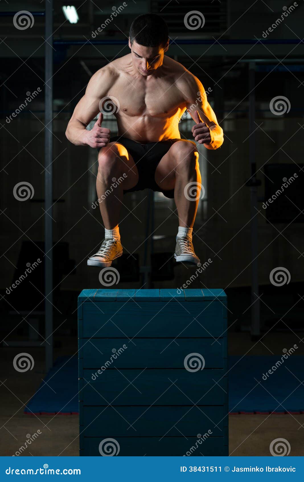 Men Doing Box Jump stock image. Image of sports, plyometrics - 38431511