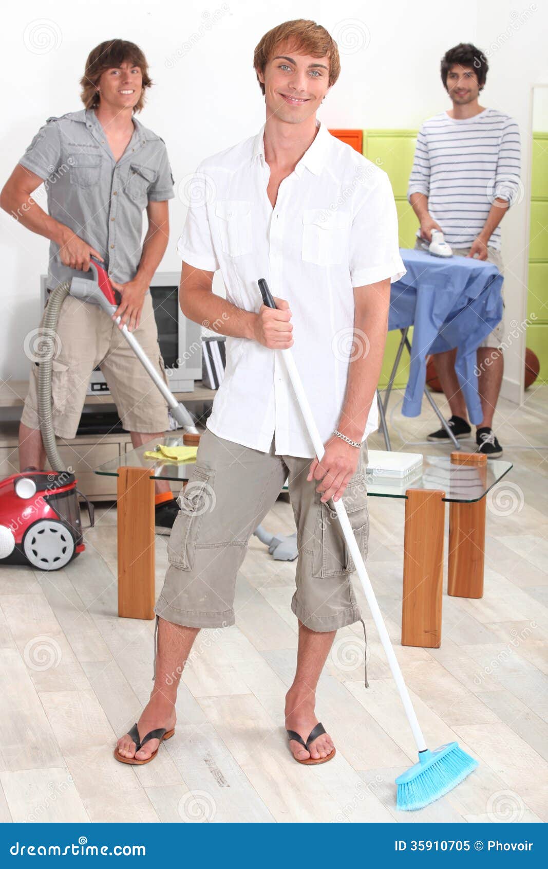 Men doing household chores stock image. Image of domestic - 35910705
