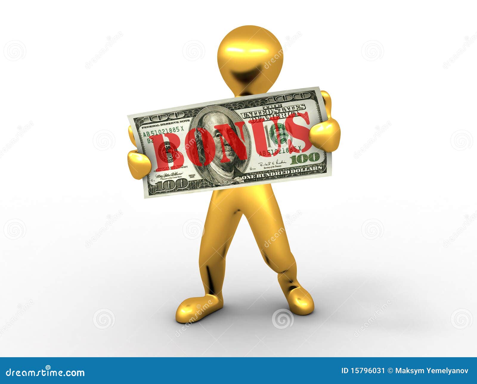 Men with dollar. bonus stock illustration. Illustration of debt - 15796031
