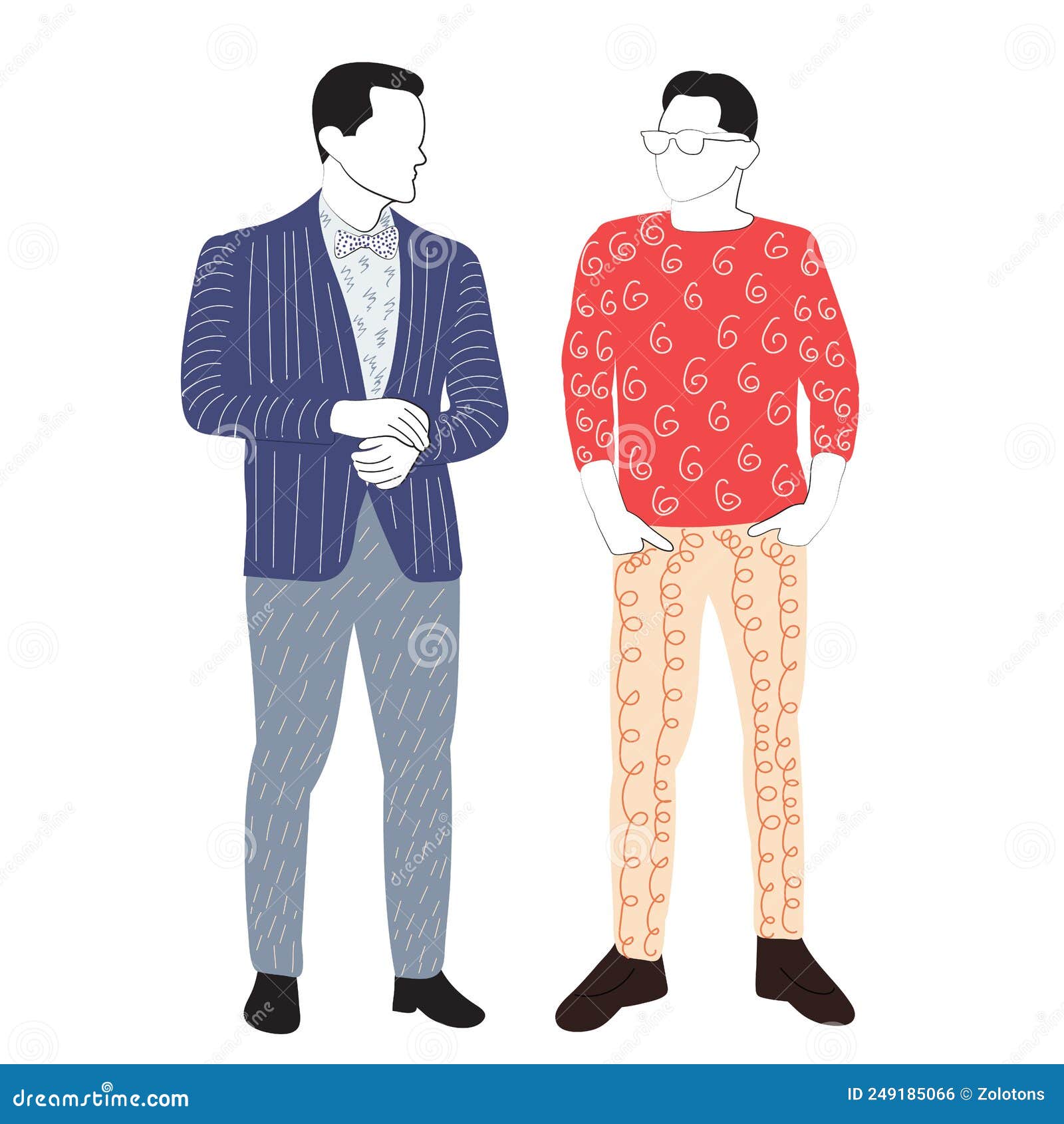 Men Doodle Sketch, Contour, Isolated Stock Vector - Illustration of ...