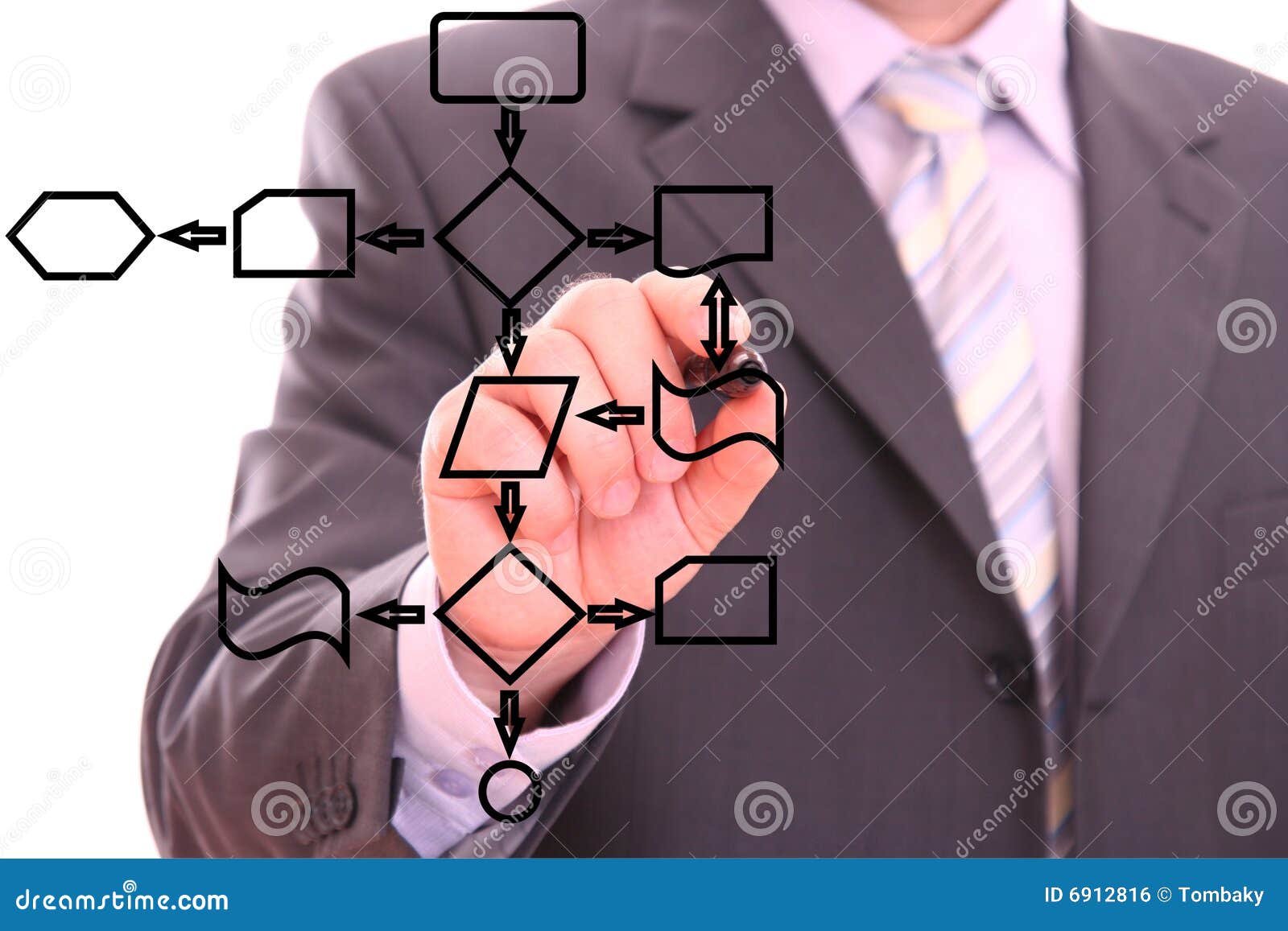 Men Drawing a Process Diagram Stock Photo - Image of diagram, pointing ...