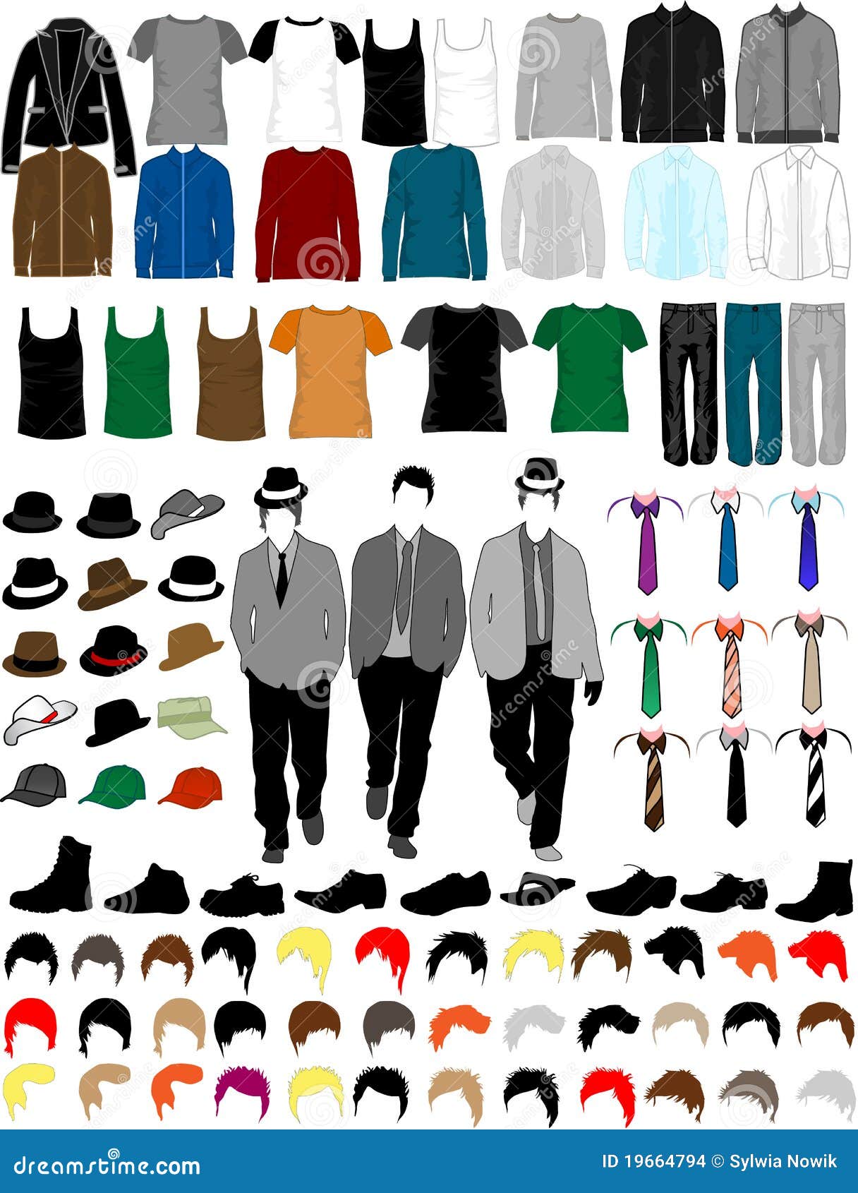 Men Dress Collection stock vector. Illustration of mall - 19664794