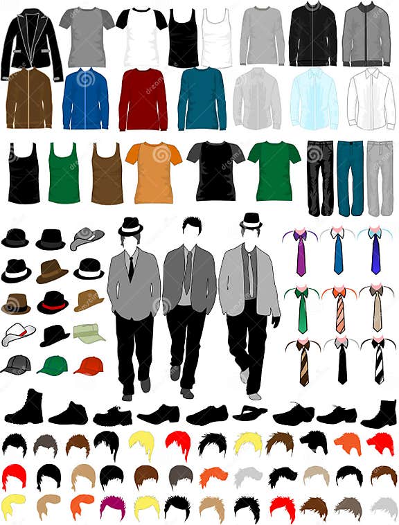 Men Dress Collection stock vector. Illustration of mall - 19664794