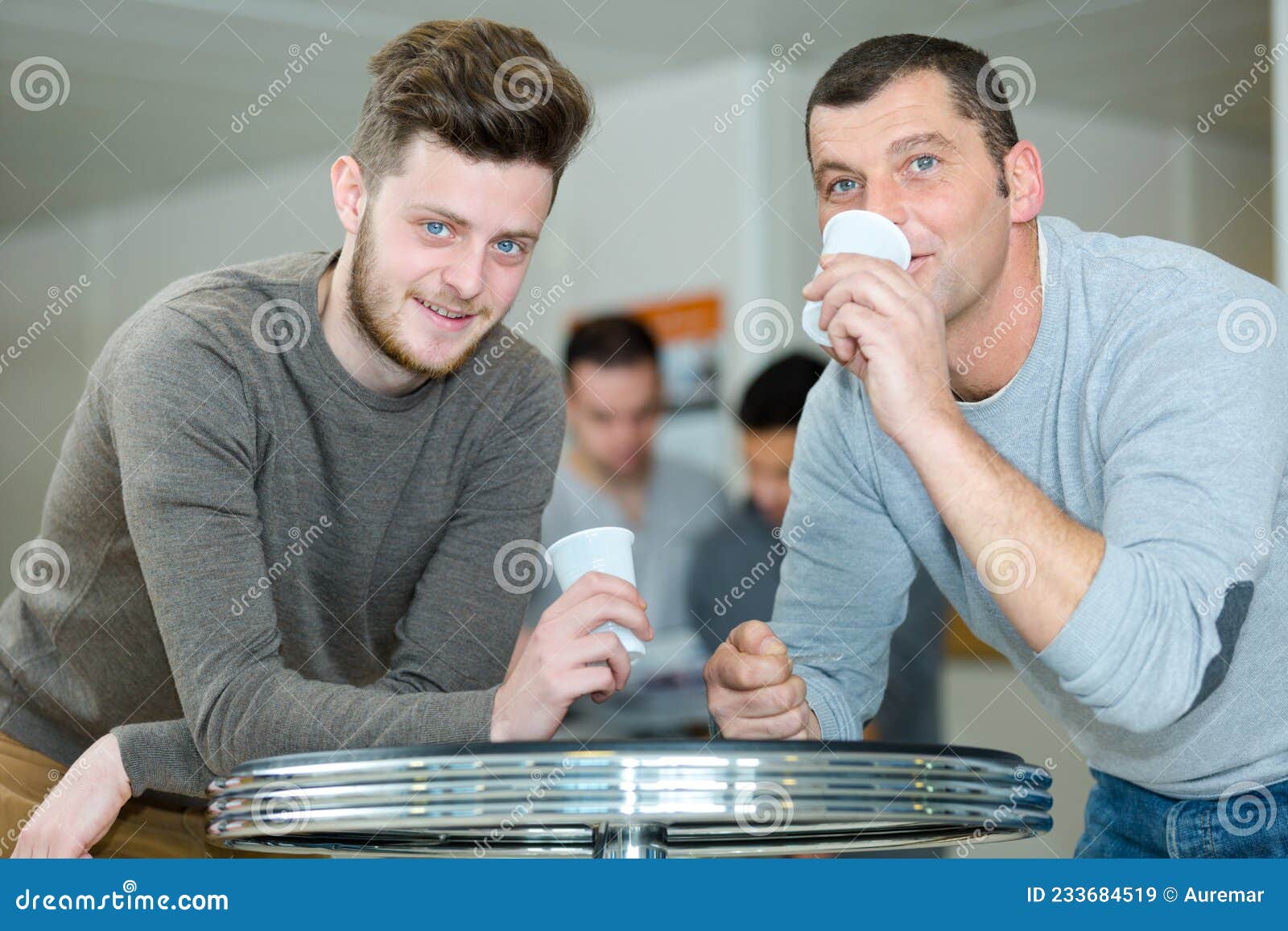 Men Drinking Coffee during Break Stock Image - Image of selfemployed ...