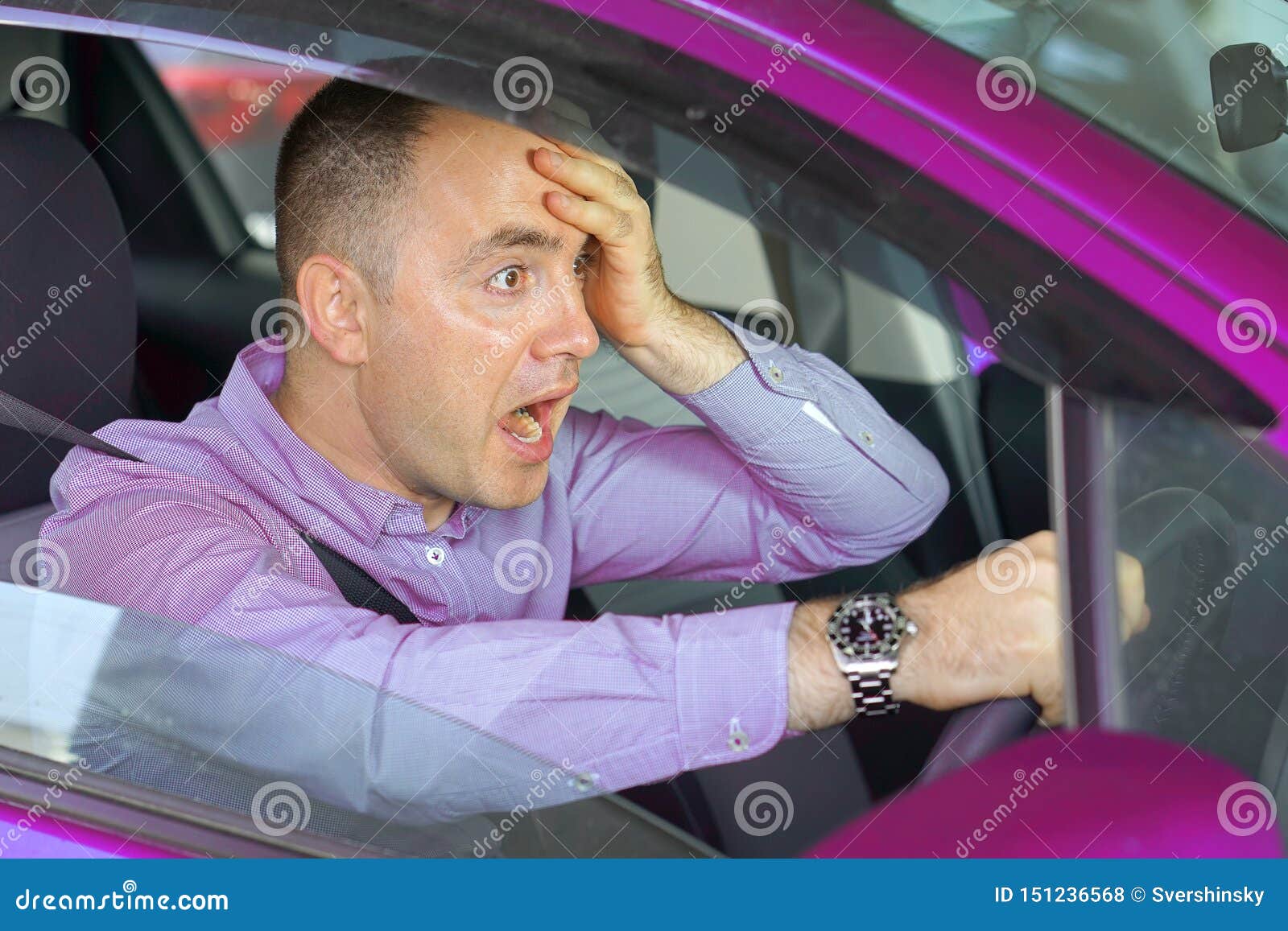Men Driving. Emotion. Screaming, Scared. Human Emotion Face Expression ...