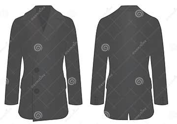 Men Elegant Coat, Front and Back View Stock Vector - Illustration of ...