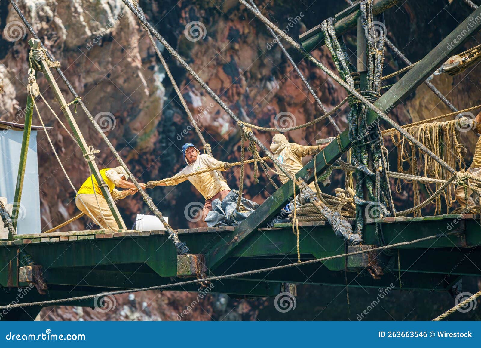 Men Employed in the Extraction of Guano in the Ballestas Islands ...