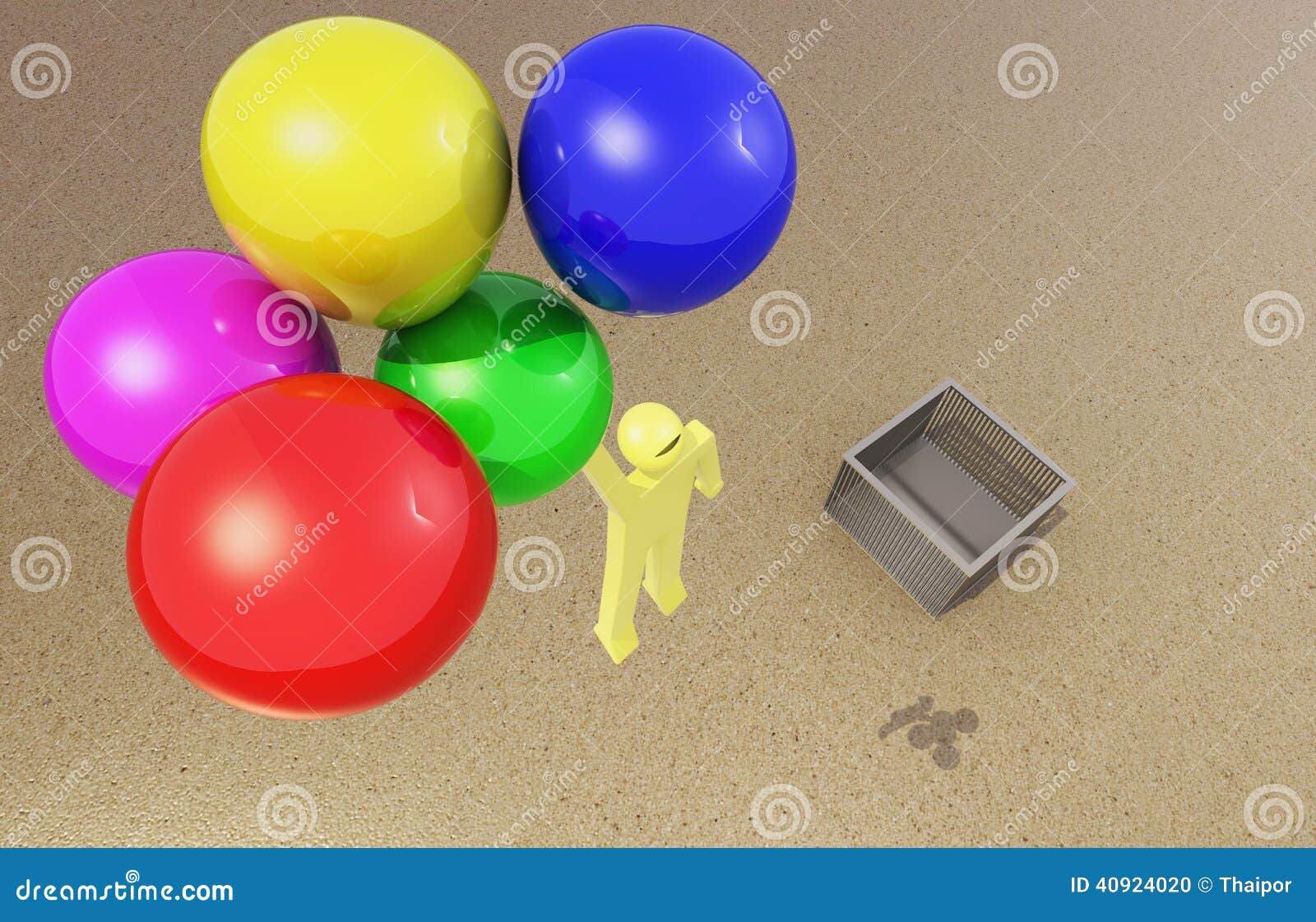 Men escape with balloon stock illustration. Illustration of imagination ...