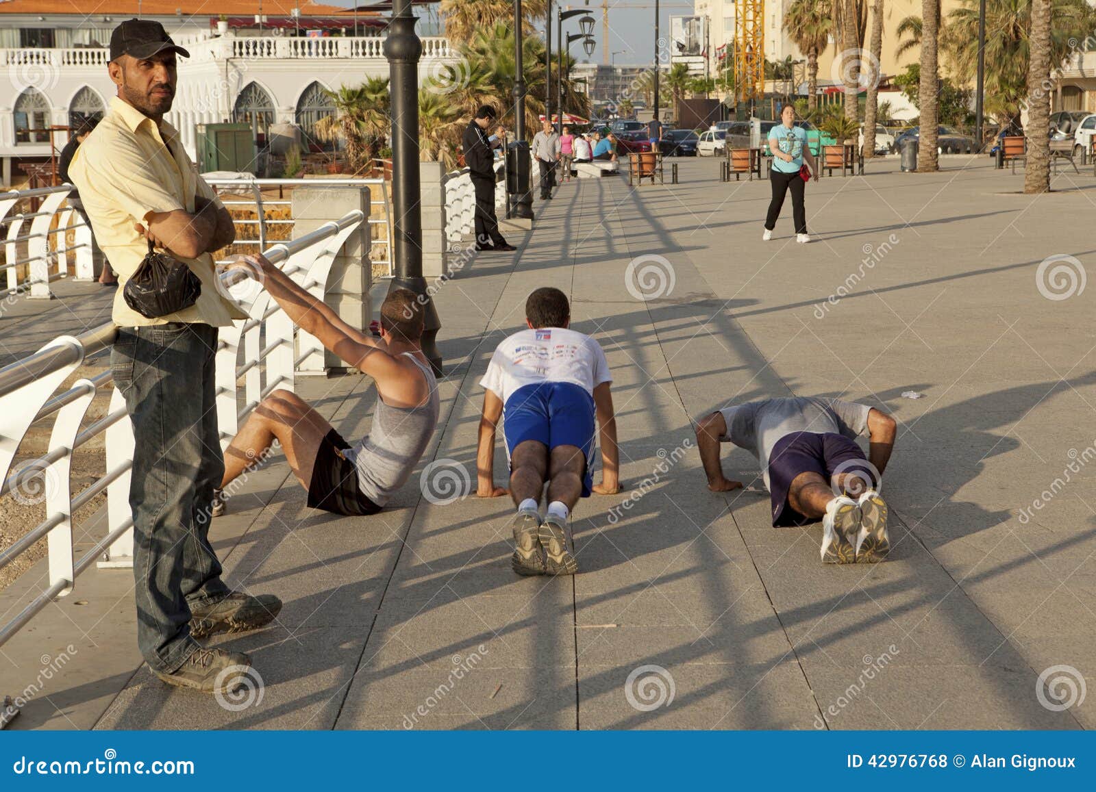 Men exercising, Beirut editorial stock photo. Image of muslim - 42976768