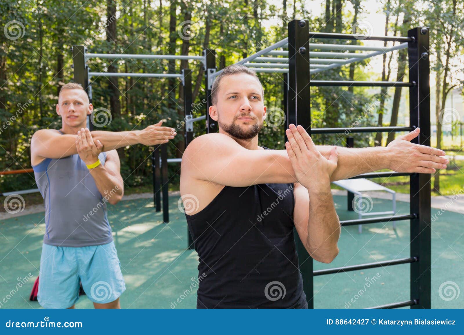 Men Exercising at Outdoor Gym Stock Image - Image of city, lifestyle ...