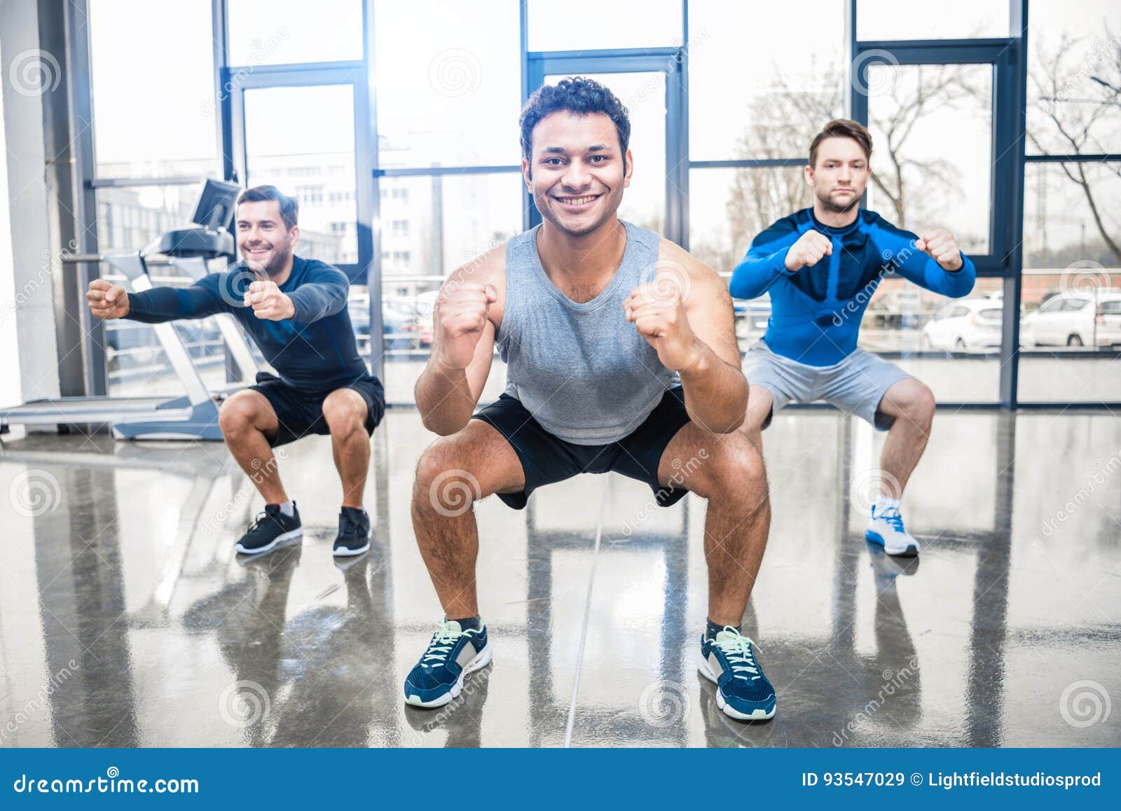 Men Exercising at Sports Center Stock Image - Image of daylight ...