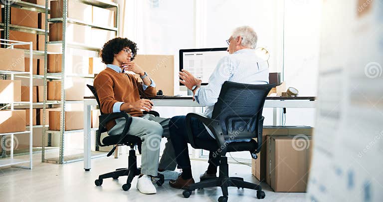 Men, Explain and Computer for Distribution in Office of Schedule ...