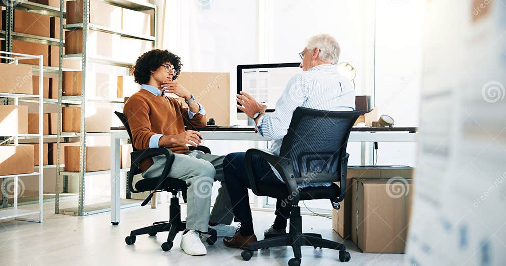 Men, Explain and Computer for Distribution in Office of Schedule ...