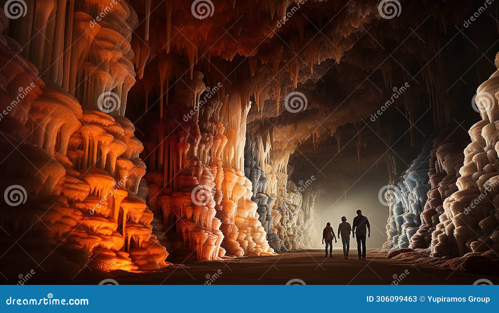 Men Explore Underground Rock Formations in an Adventurous Cave ...