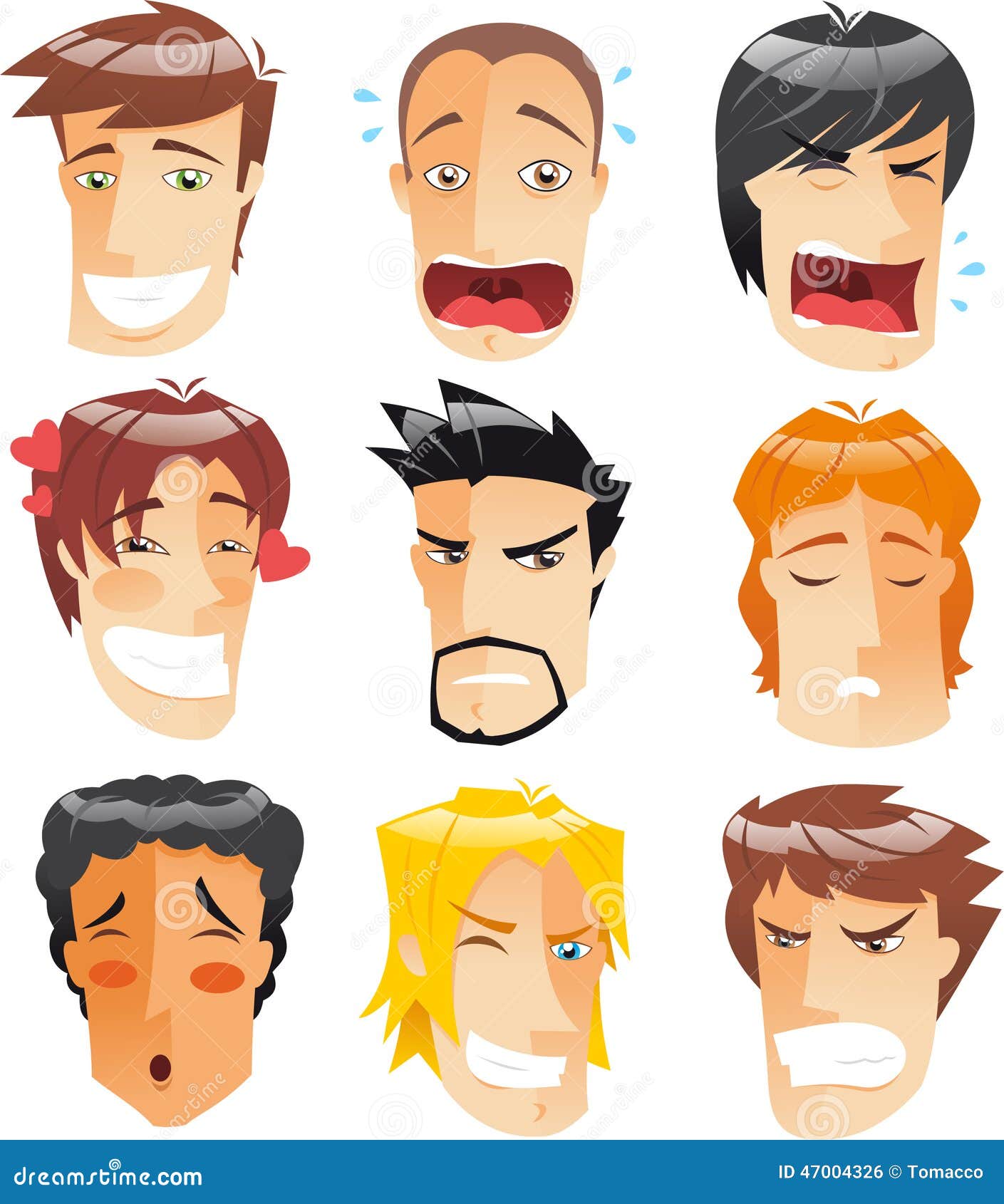 Men expression set stock illustration. Illustration of characters ...