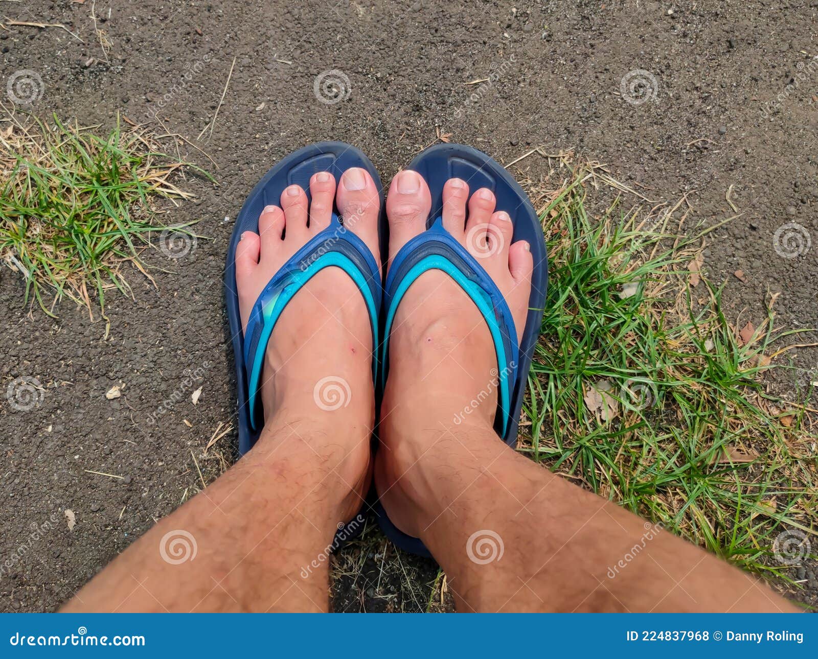 Men Feet Used Flip-flop Sandals Stock Photo - Image of quail, sneakers ...