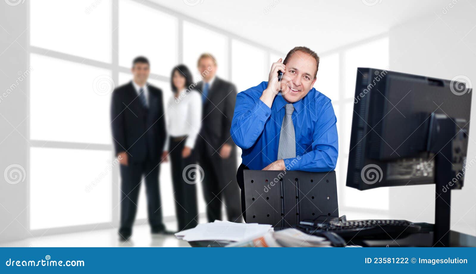 Men Finance at Your Service Stock Photo - Image of building, computer ...