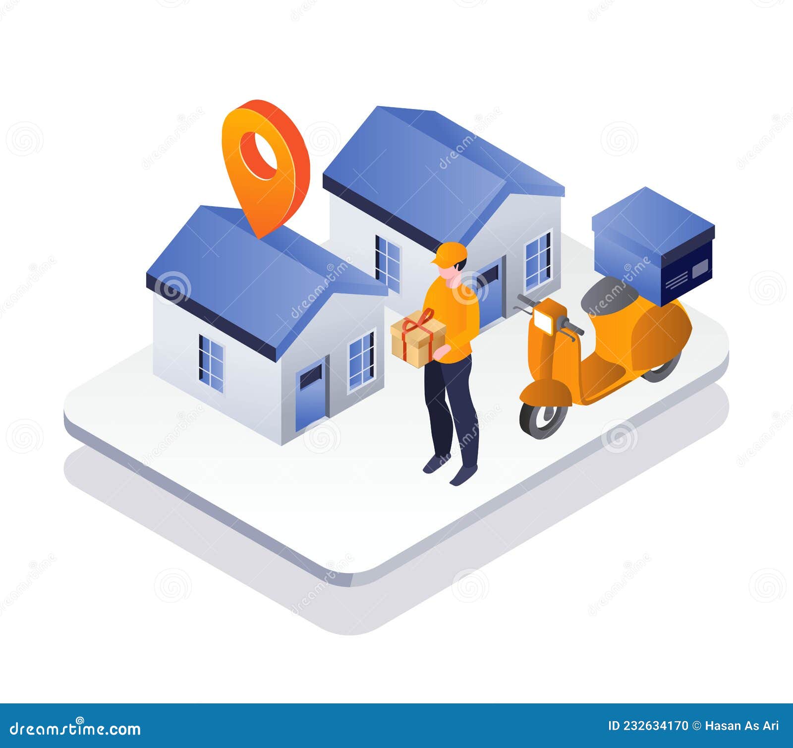 Men Find Order Delivery Locations Stock Vector - Illustration of ...