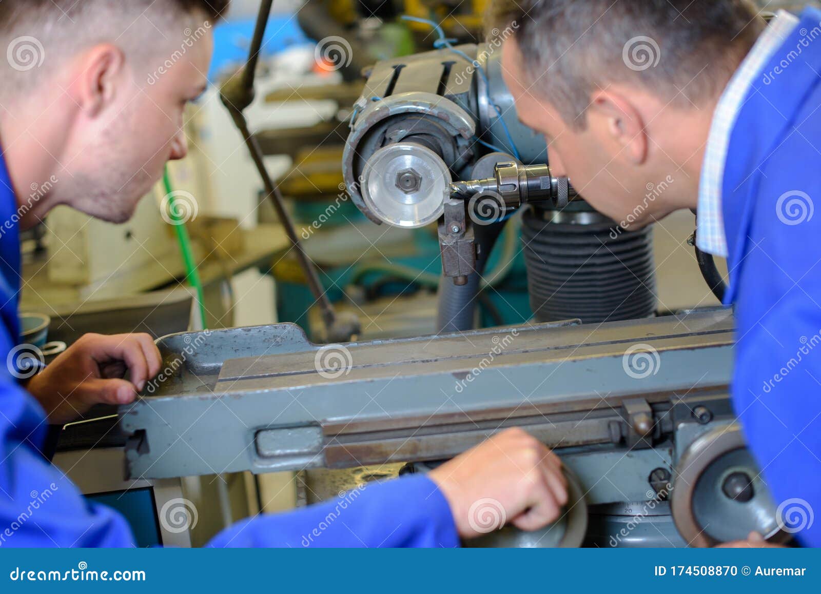 Men fixing motor stock photo. Image of colleague, tender - 174508870