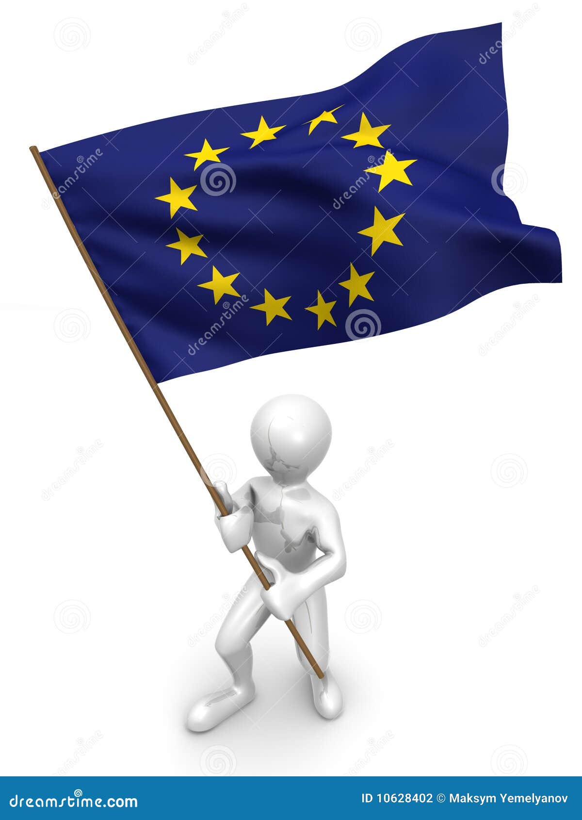 Men with flag. Europe stock illustration. Illustration of star - 10628402
