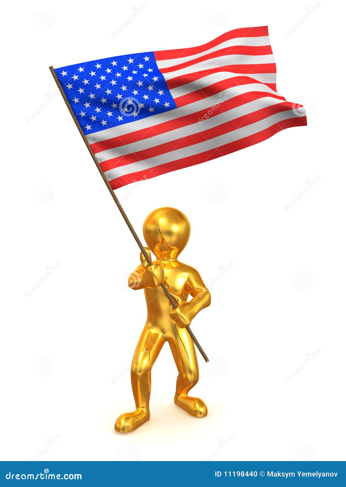 Men with flag. USA stock illustration. Illustration of symbol - 11198440
