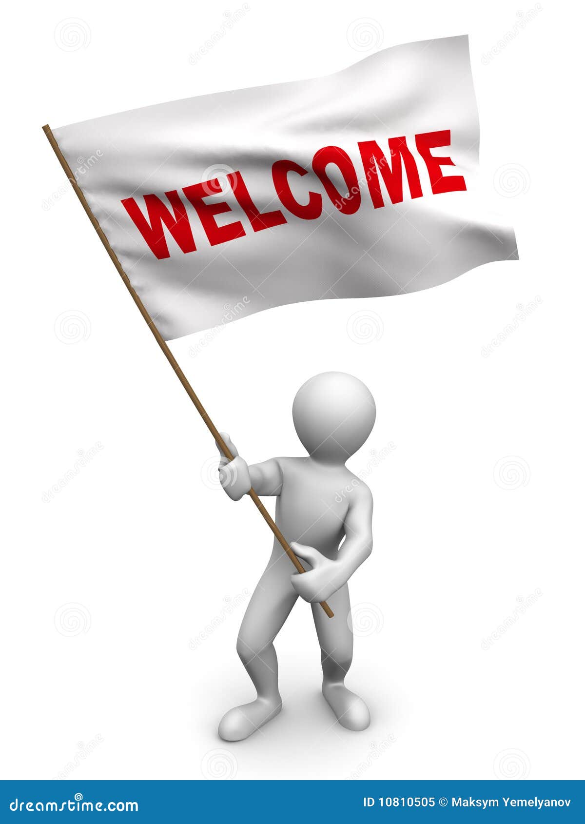 Men with flag welcome stock illustration. Illustration of activity ...