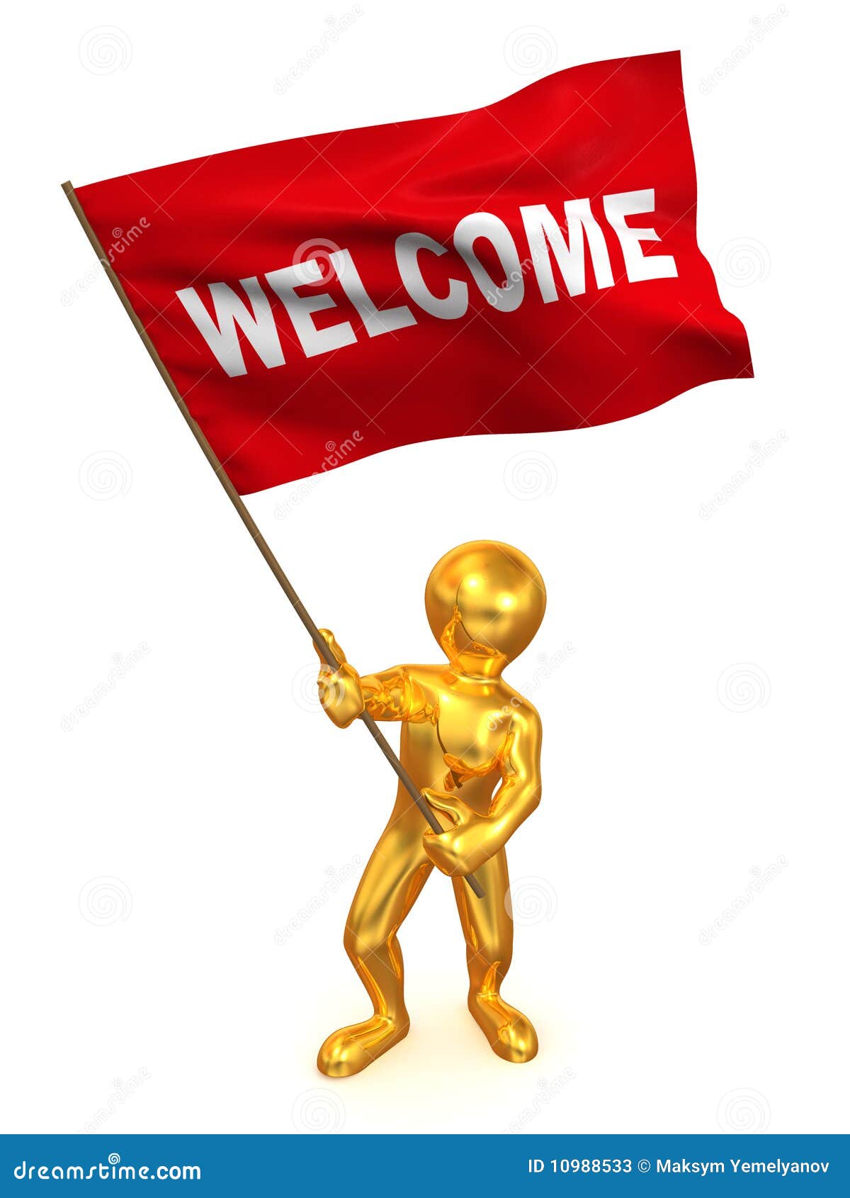 Men with flag welcome stock illustration. Illustration of activity ...