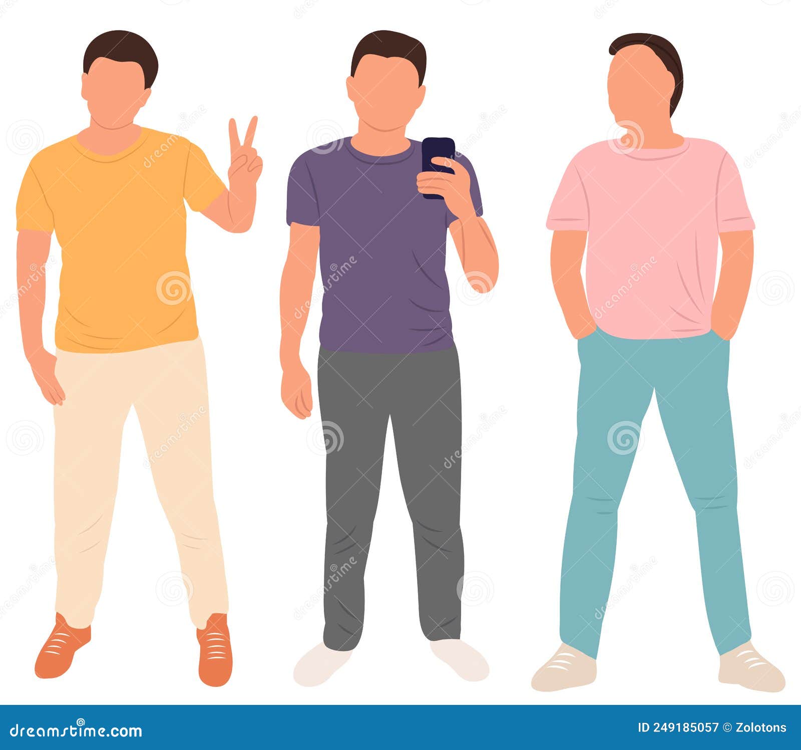 Men in Flat Design, Isolated Stock Vector - Illustration of person ...