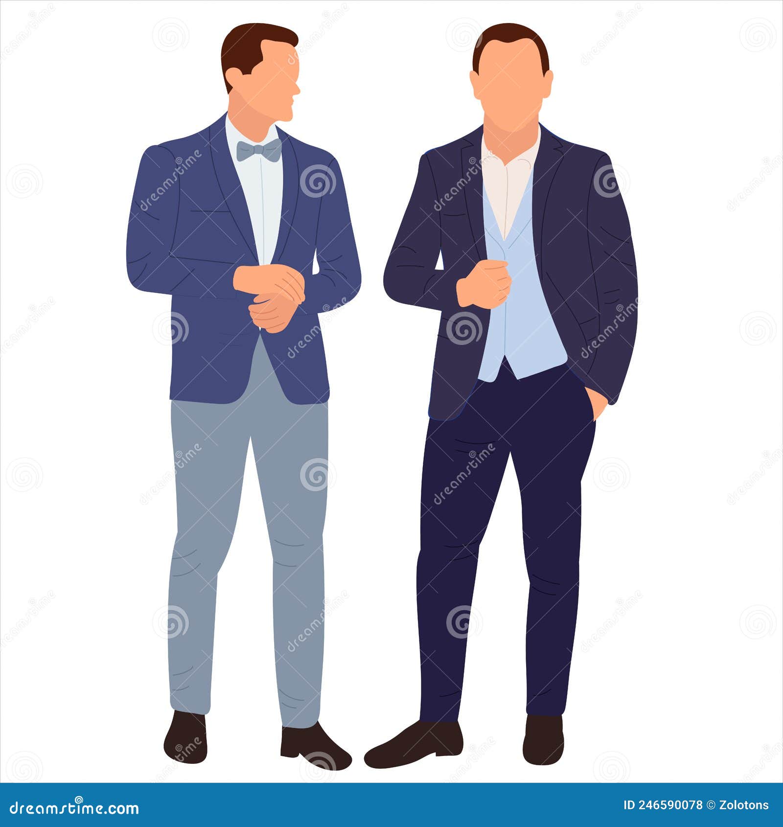 Men Flat Design, on White Background, Isolated Stock Vector ...