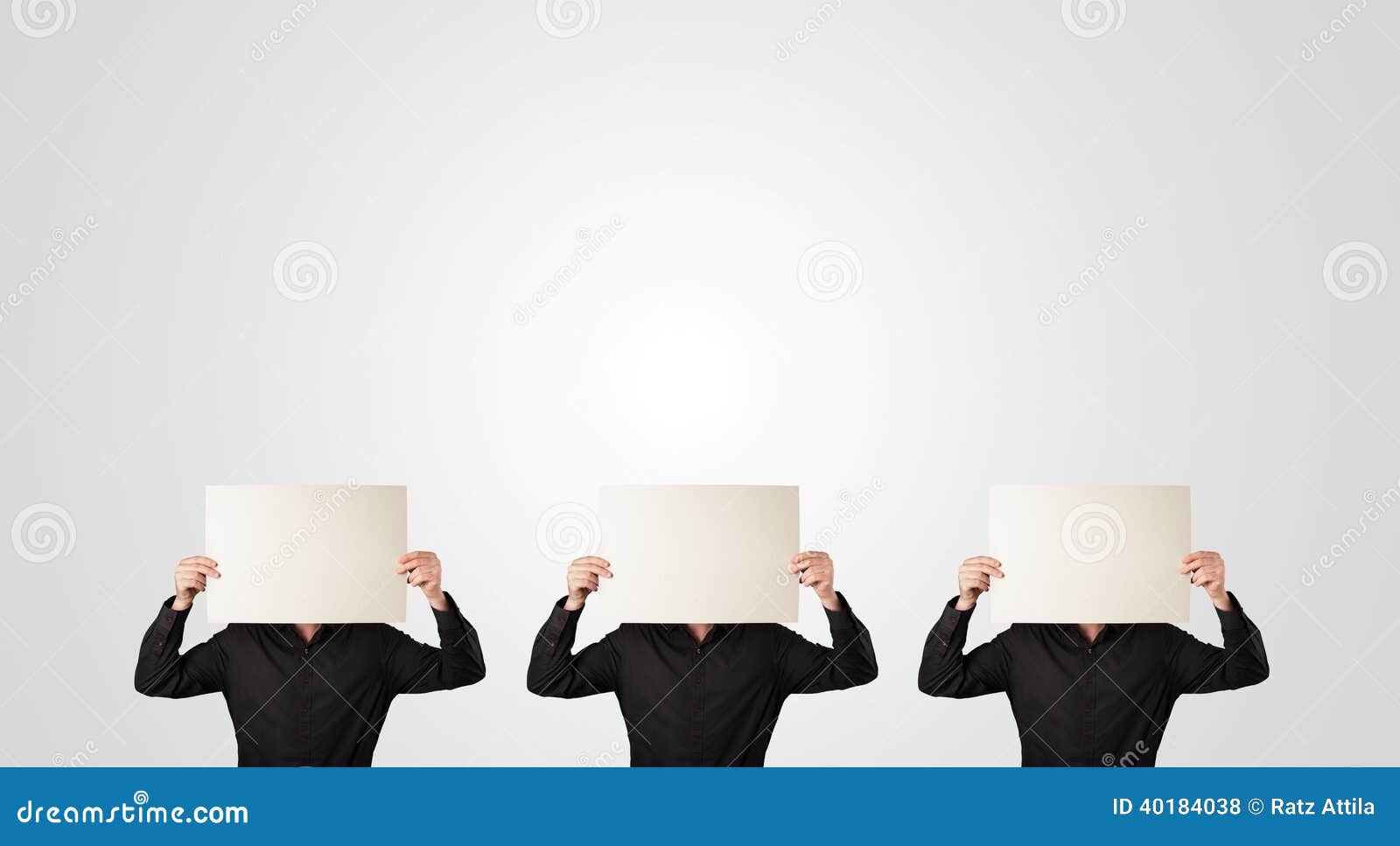 Men in Formal Gesturing with Empty Paper Stock Photo - Image of ...