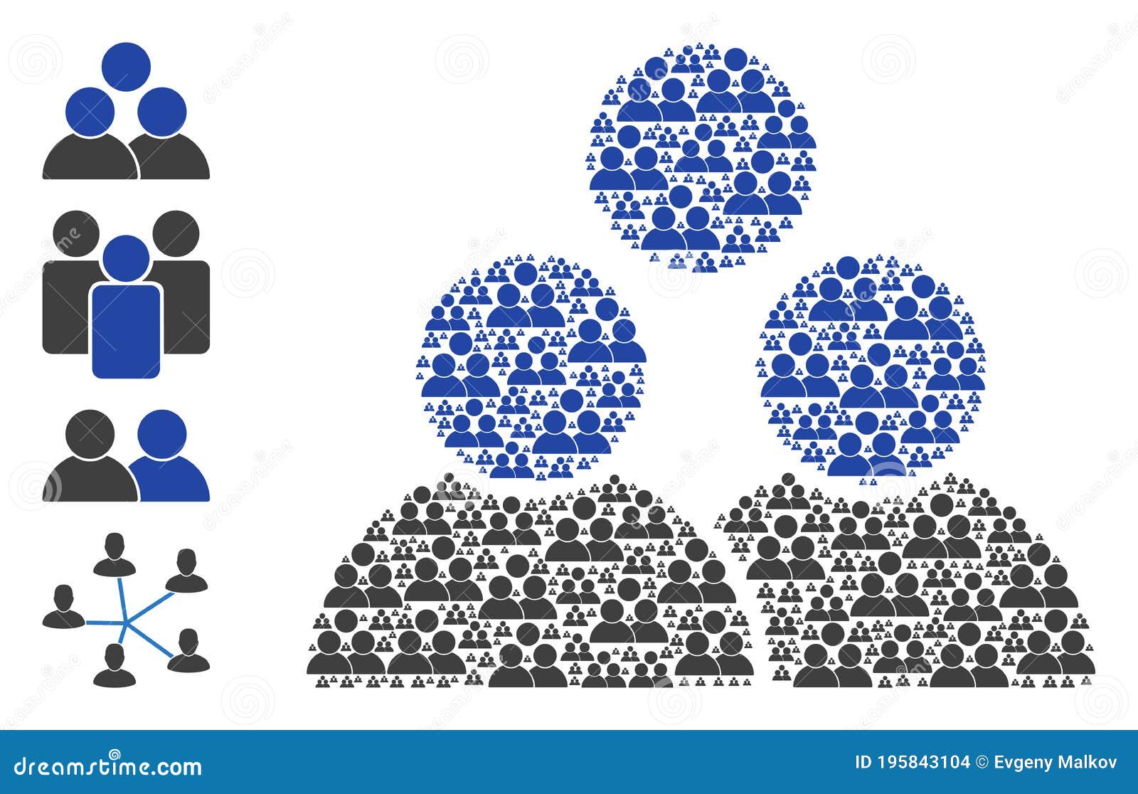 Men Fractal Collage Of Self Items Stock Vector Illustration Of