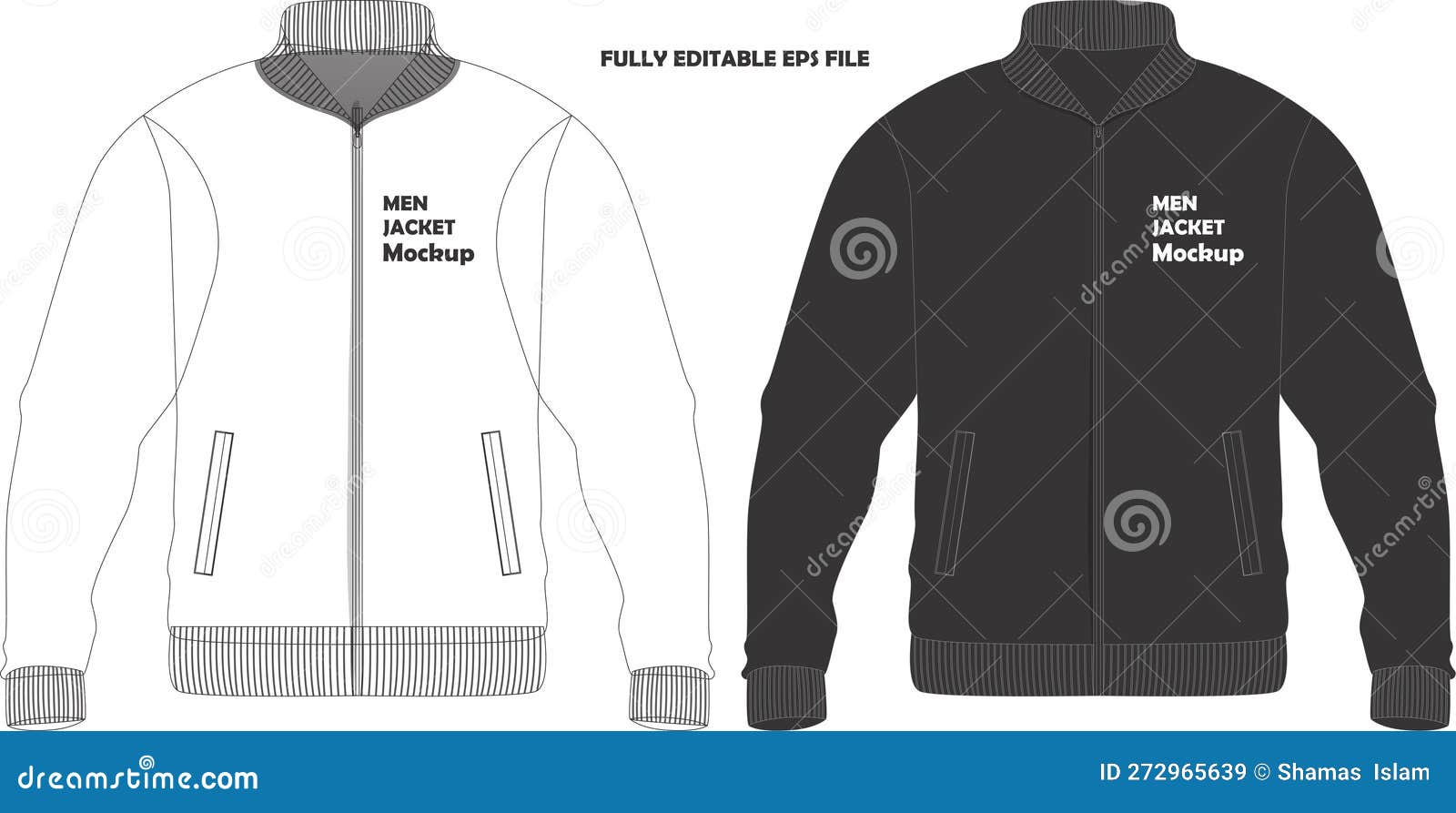 Softshell Jacket For Lady With And Without Hood Vector Illustration