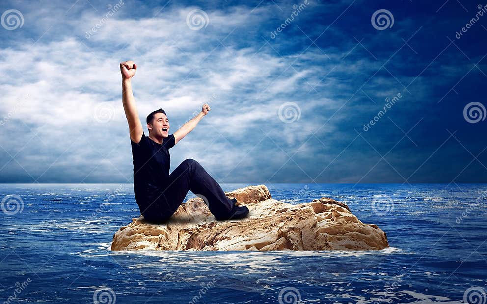 Men funs stock image. Image of motivation, island, blue - 16953131