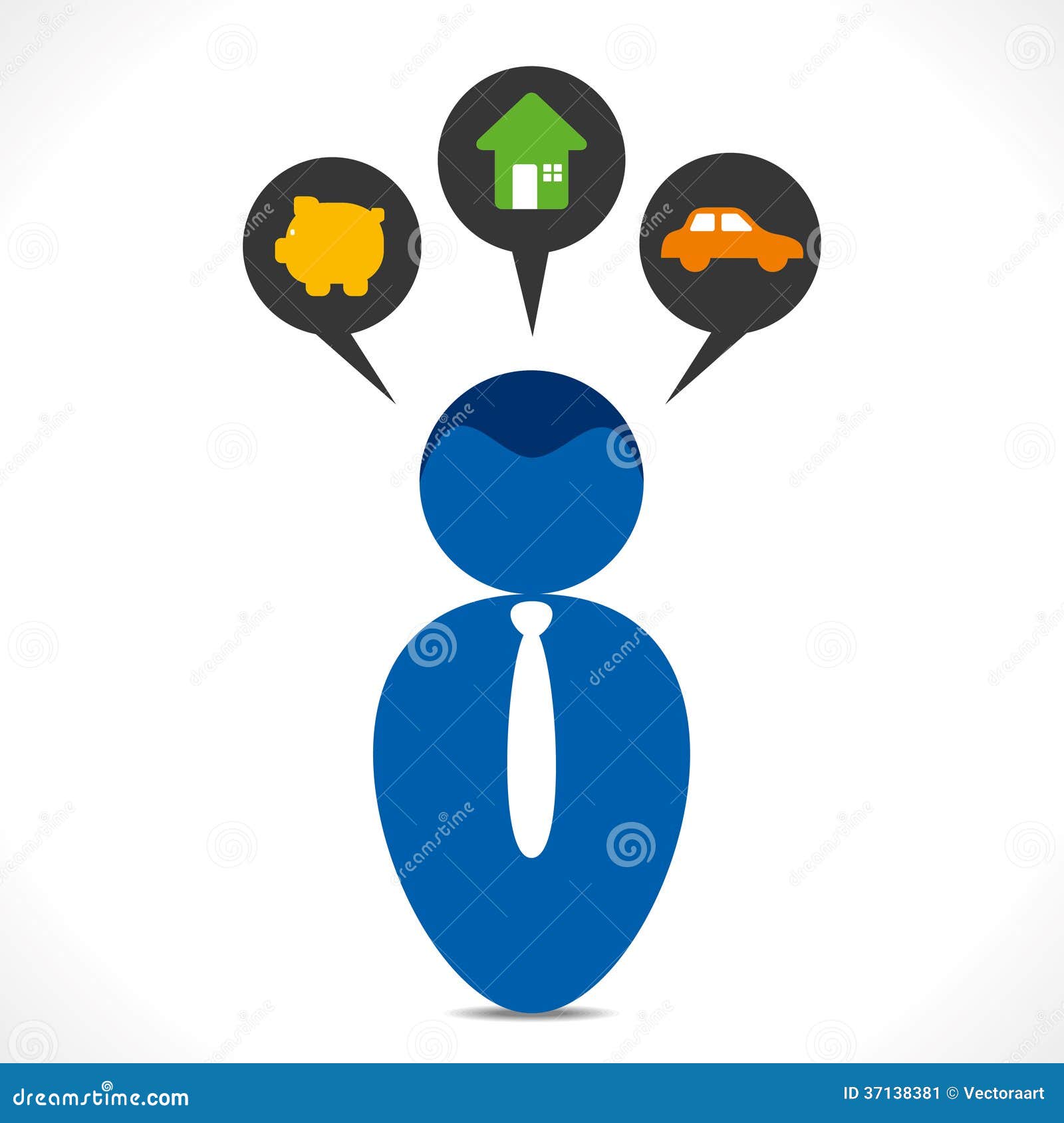 Men future thinking stock vector. Illustration of home - 37138381