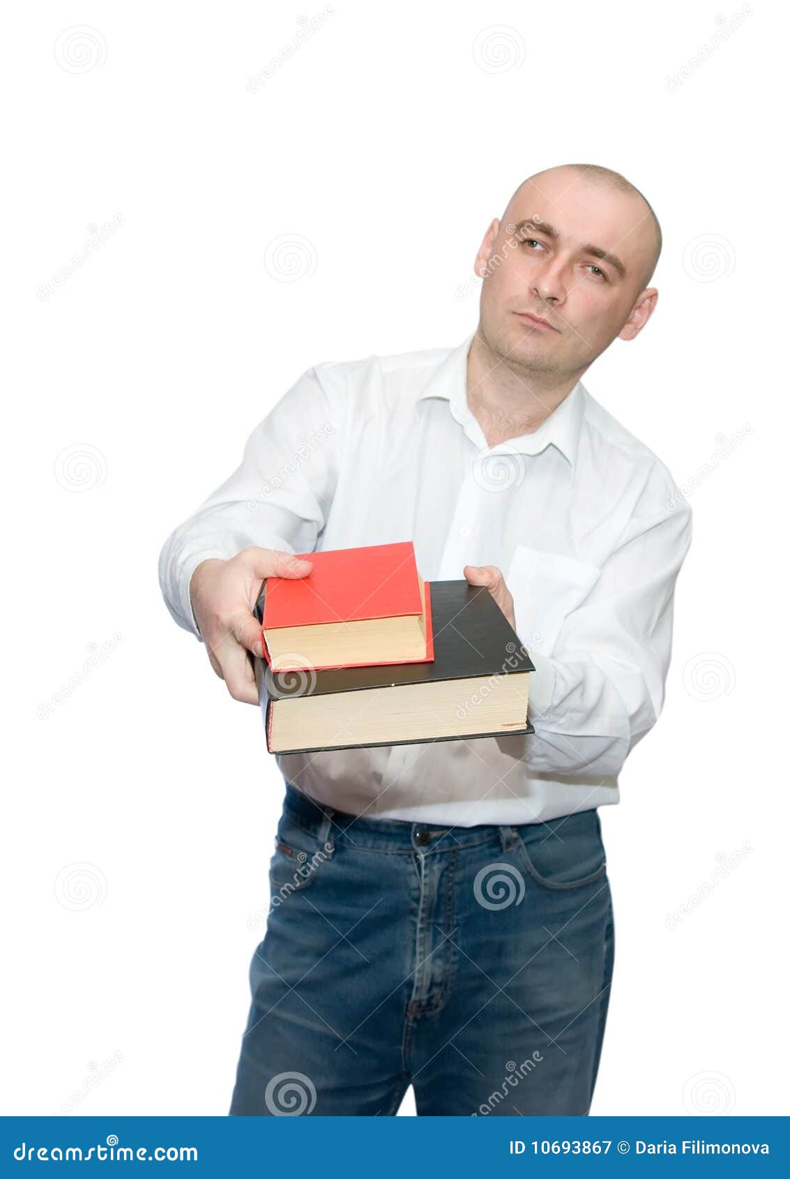 Men giving books stock image. Image of male, isolated - 10693867
