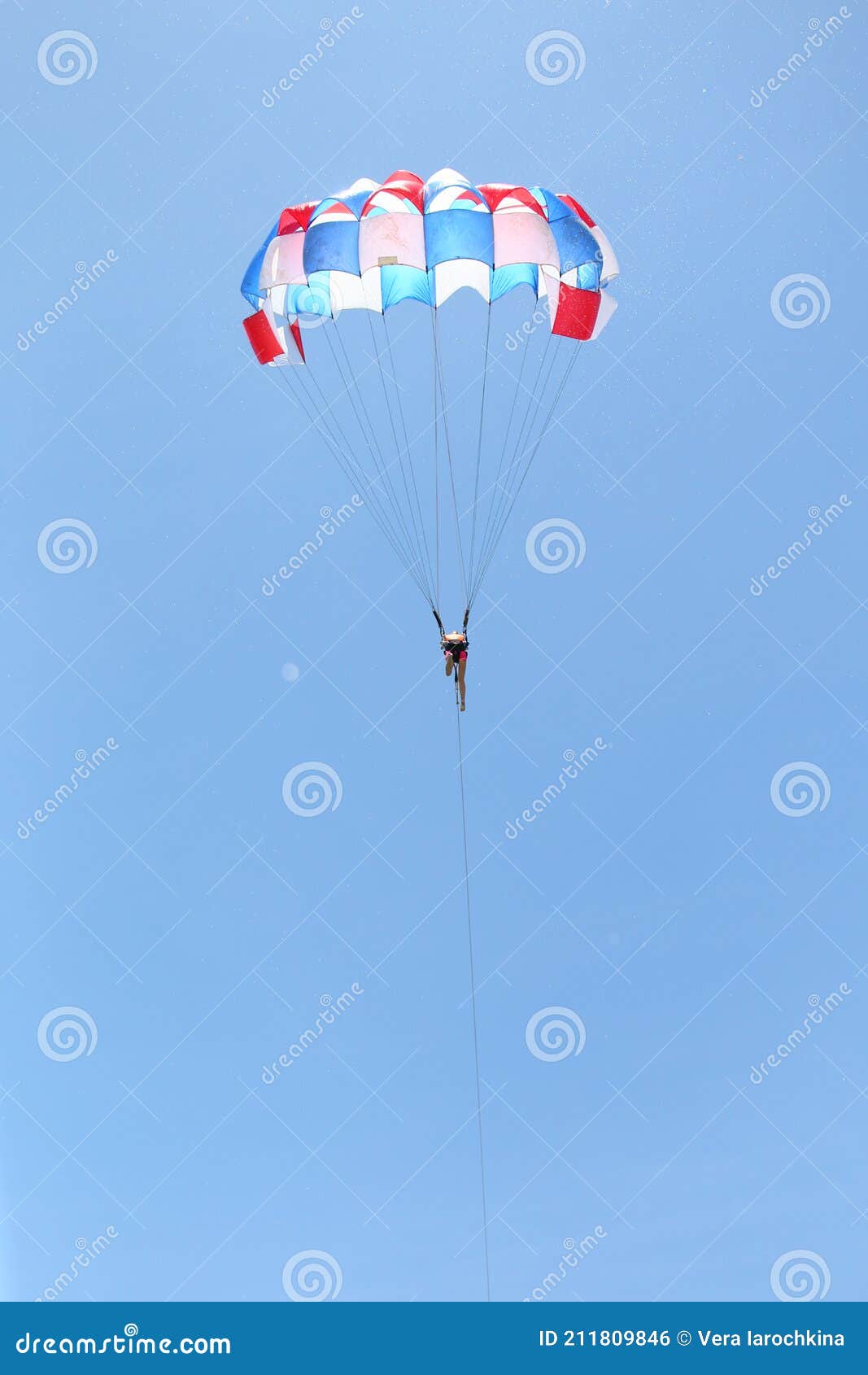 Parachute On Background Blue Sky And The Moon. Royalty-Free Stock Image ...