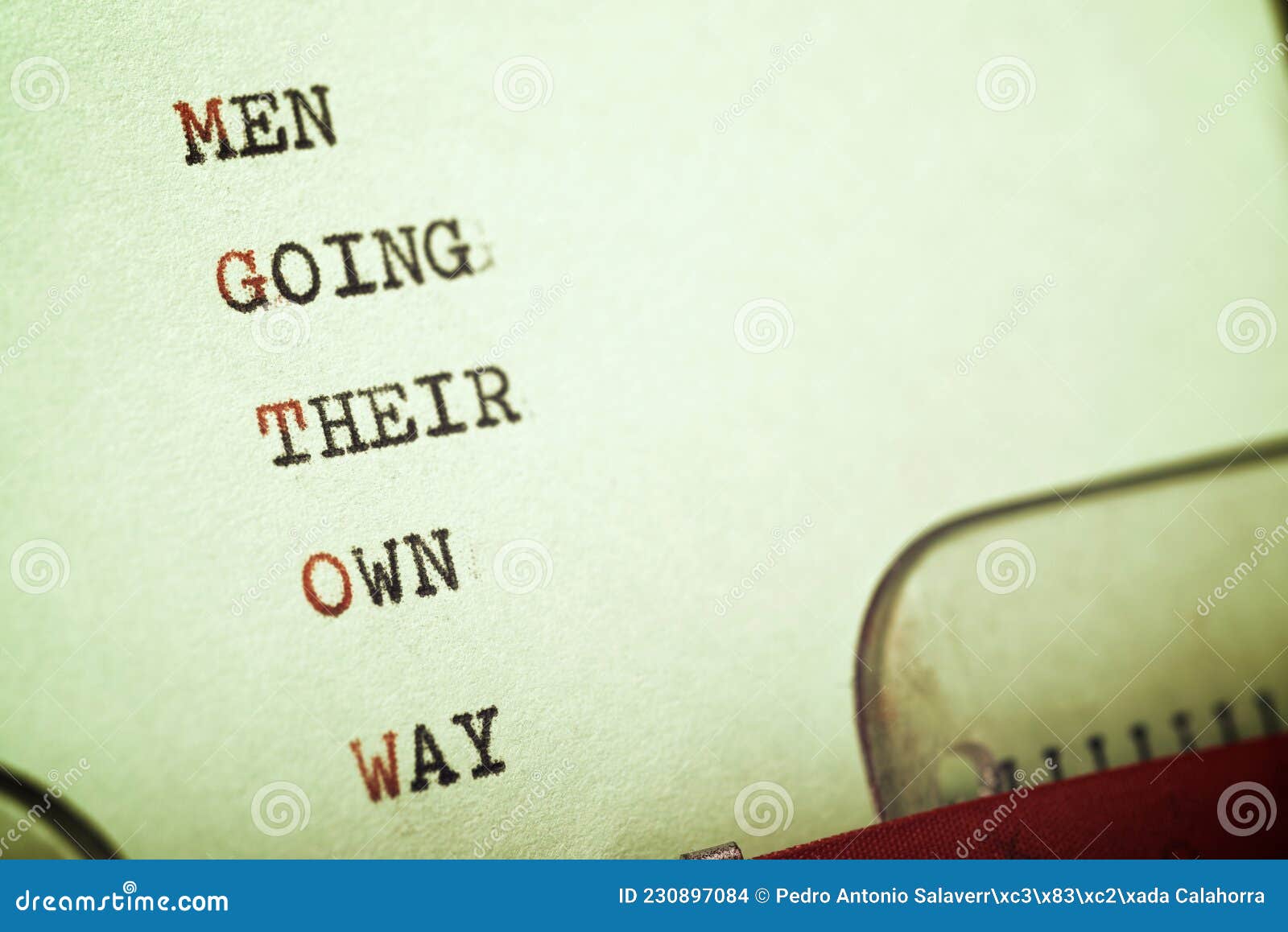 Men going their own way stock photo. Image of paper - 230897084