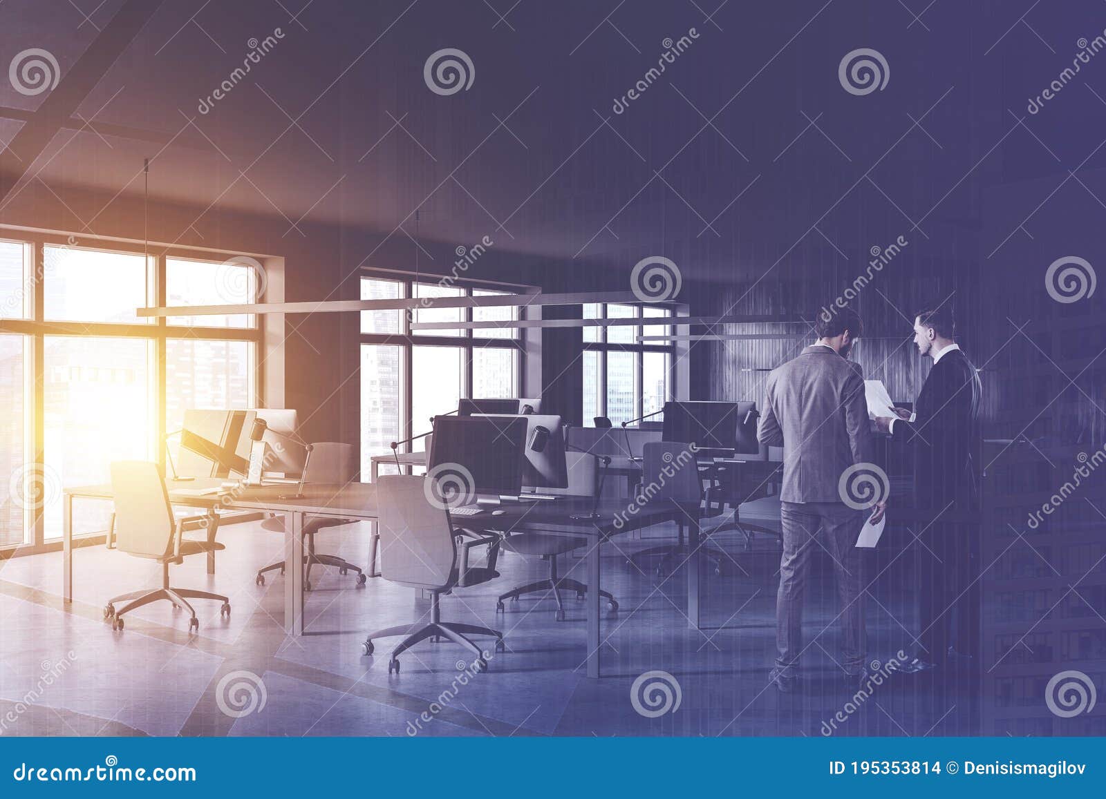 Men in Gray Open Space Office Stock Photo - Image of equipment ...