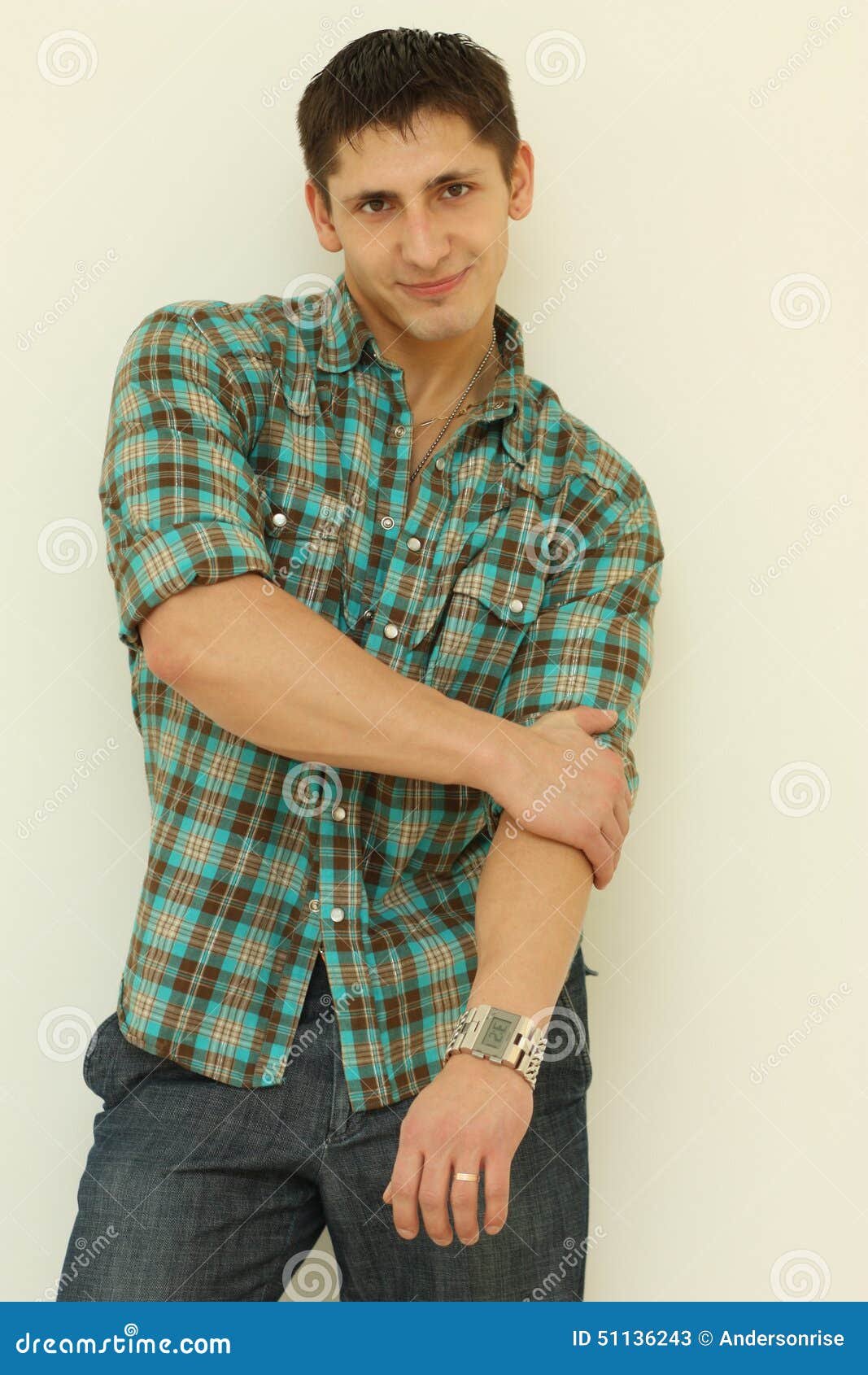 Men in green shirt stock image. Image of beautiful, hairstyle - 51136243