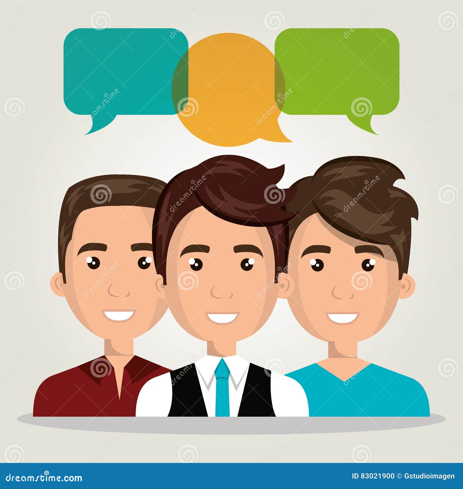 Men Group Chat Talk Dialogue Isolated Stock Illustration - Illustration ...