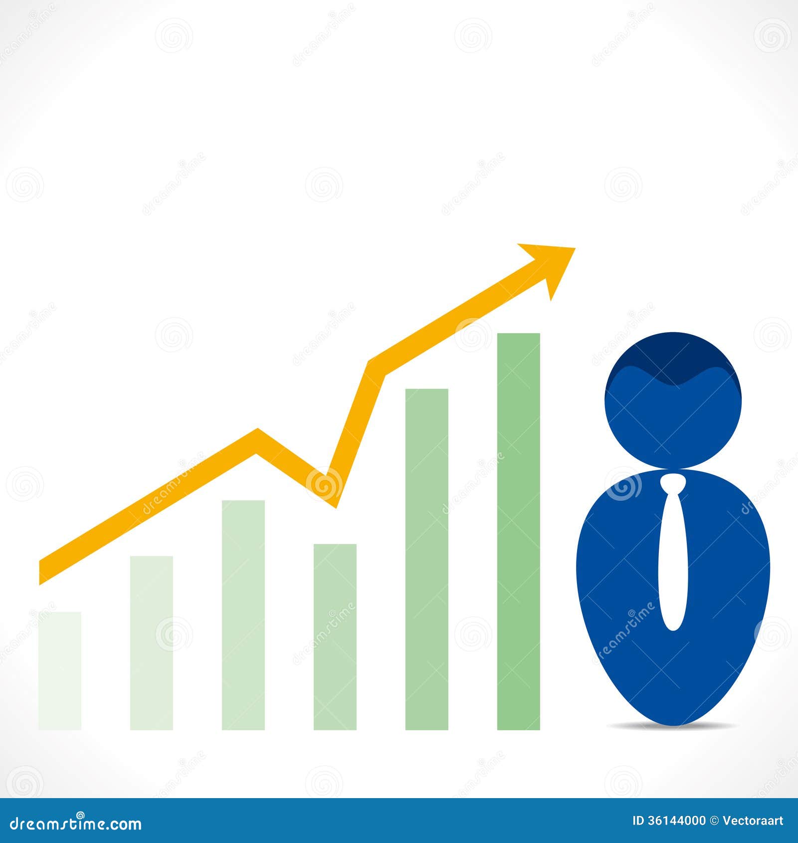 Men with growth graph stock vector. Illustration of marketing - 36144000