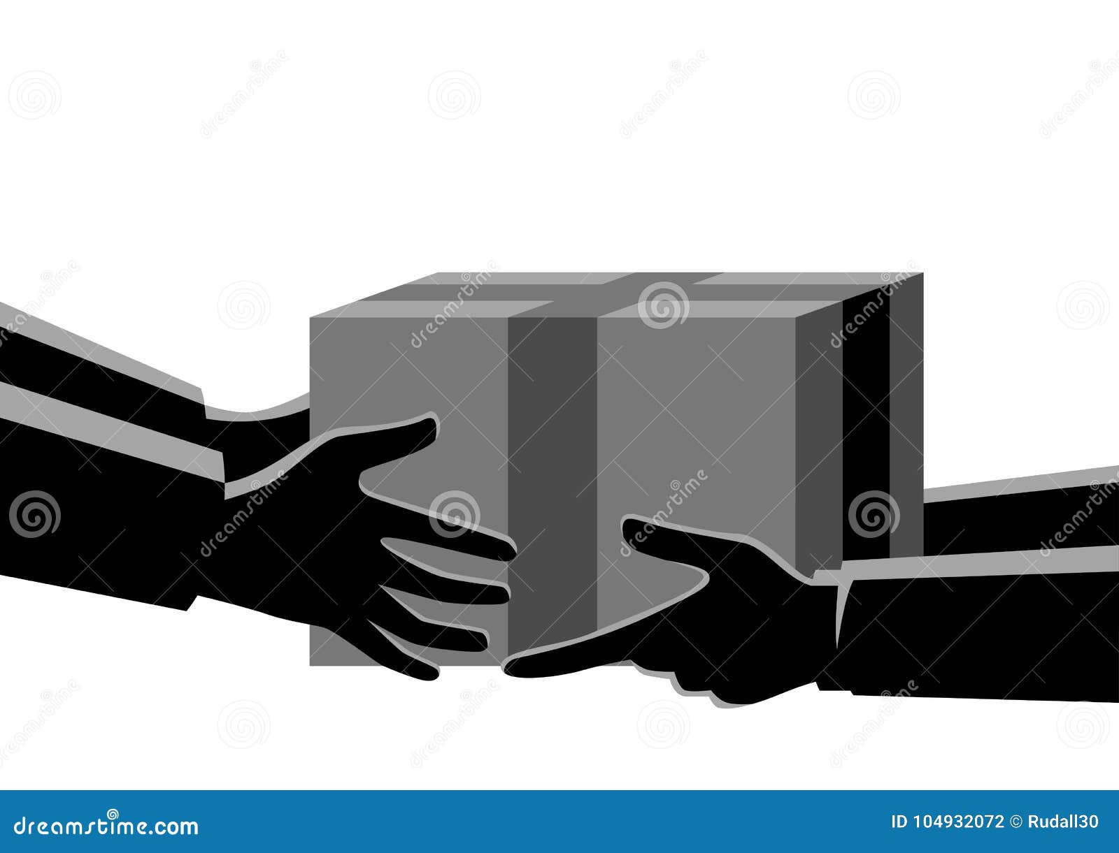 Men Hand Delivering and Receiving Package Stock Vector - Illustration ...
