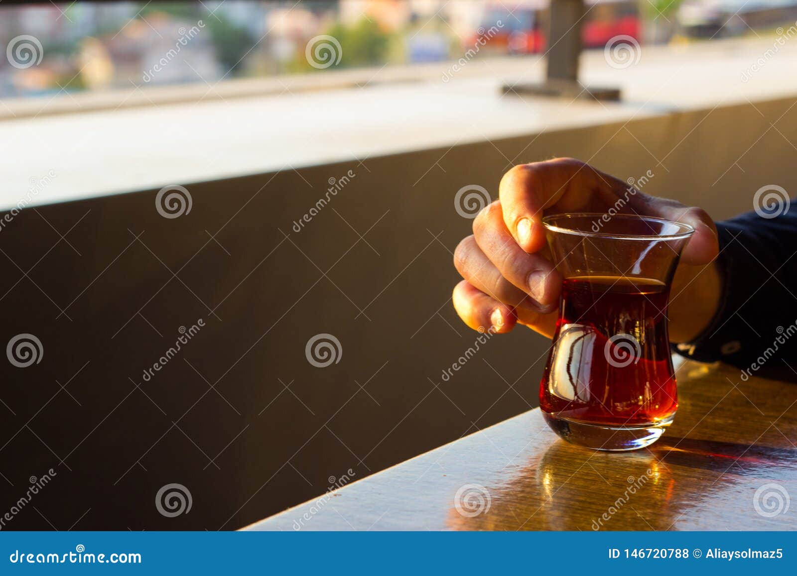 Men Hand Holding Traditional Turkish Tea Glass during Drinking it Stock ...
