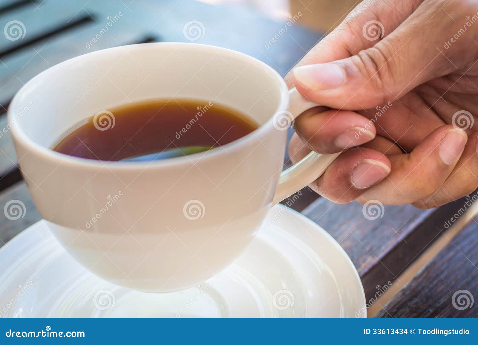 Men Hands with Cup of Coffee. Stock Photo - Image of black, table: 33613434
