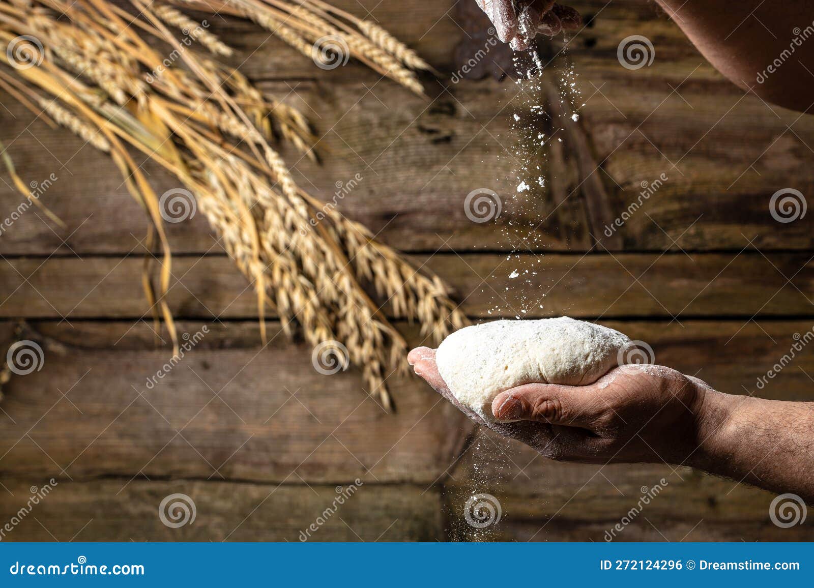 Men Hands with Flour Splash. Cooking Bread Stock Photo - Image of ...