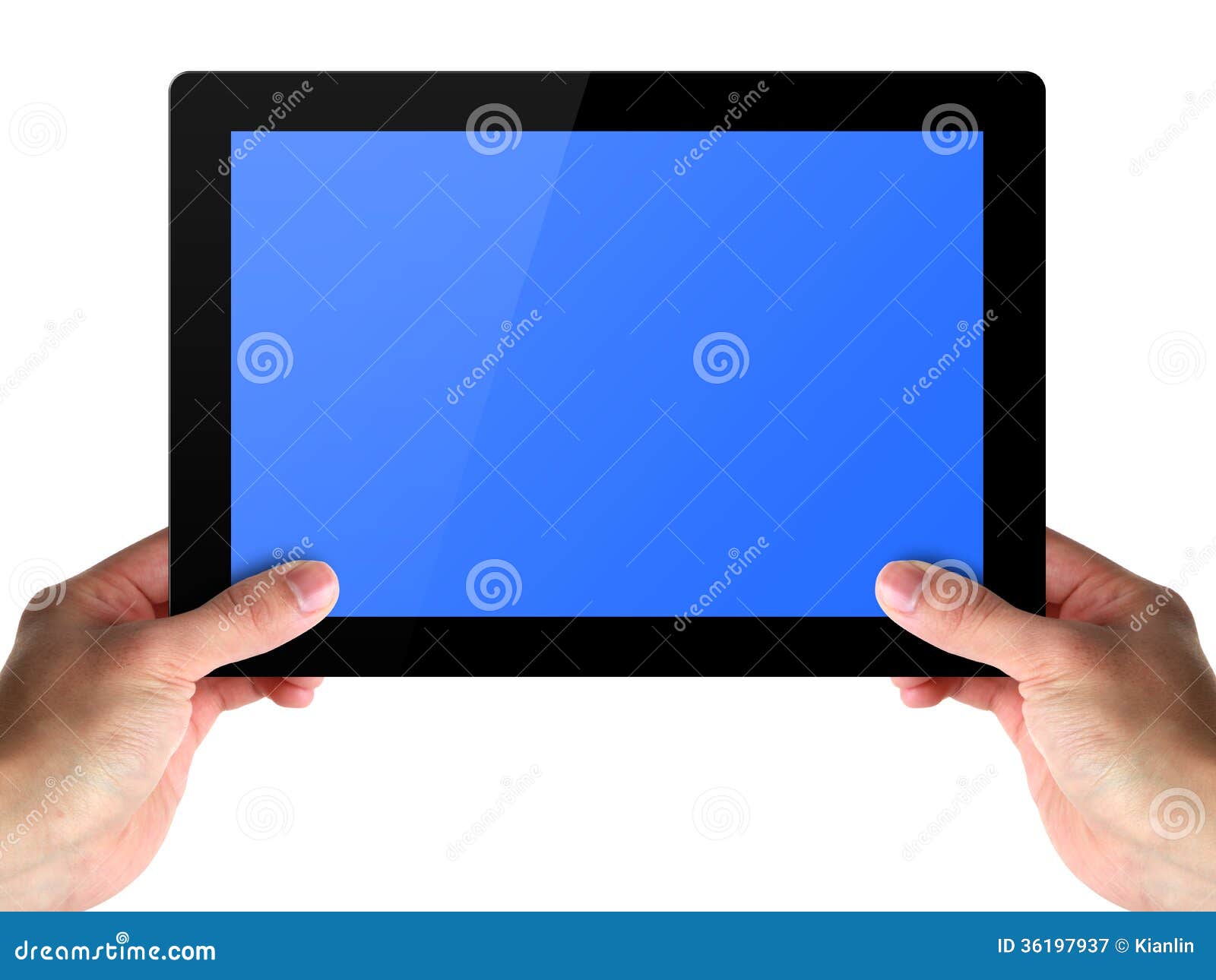 Men Hands Hold a Tablet Touch Computer Stock Image - Image of people ...