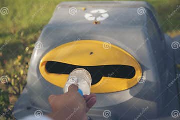 Men Hands Trow Trash Cans for Sorting Garbage Recycle Bin Waste Plastic ...