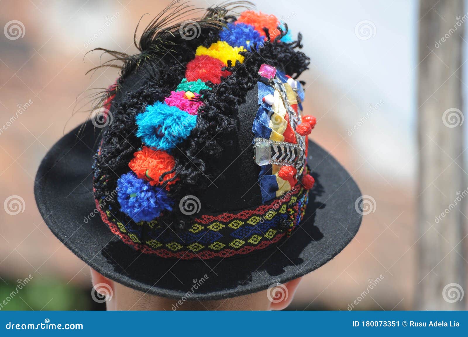 Men Hat Decorated for Traditional Romanian Events Stock Image - Image ...