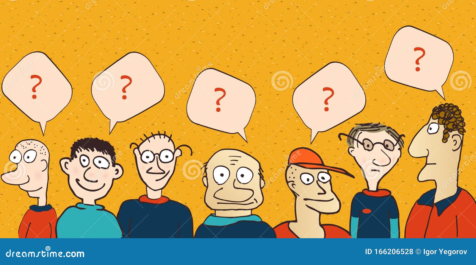 Men Have a Question. Hand Drawn Illustration Stock Vector ...