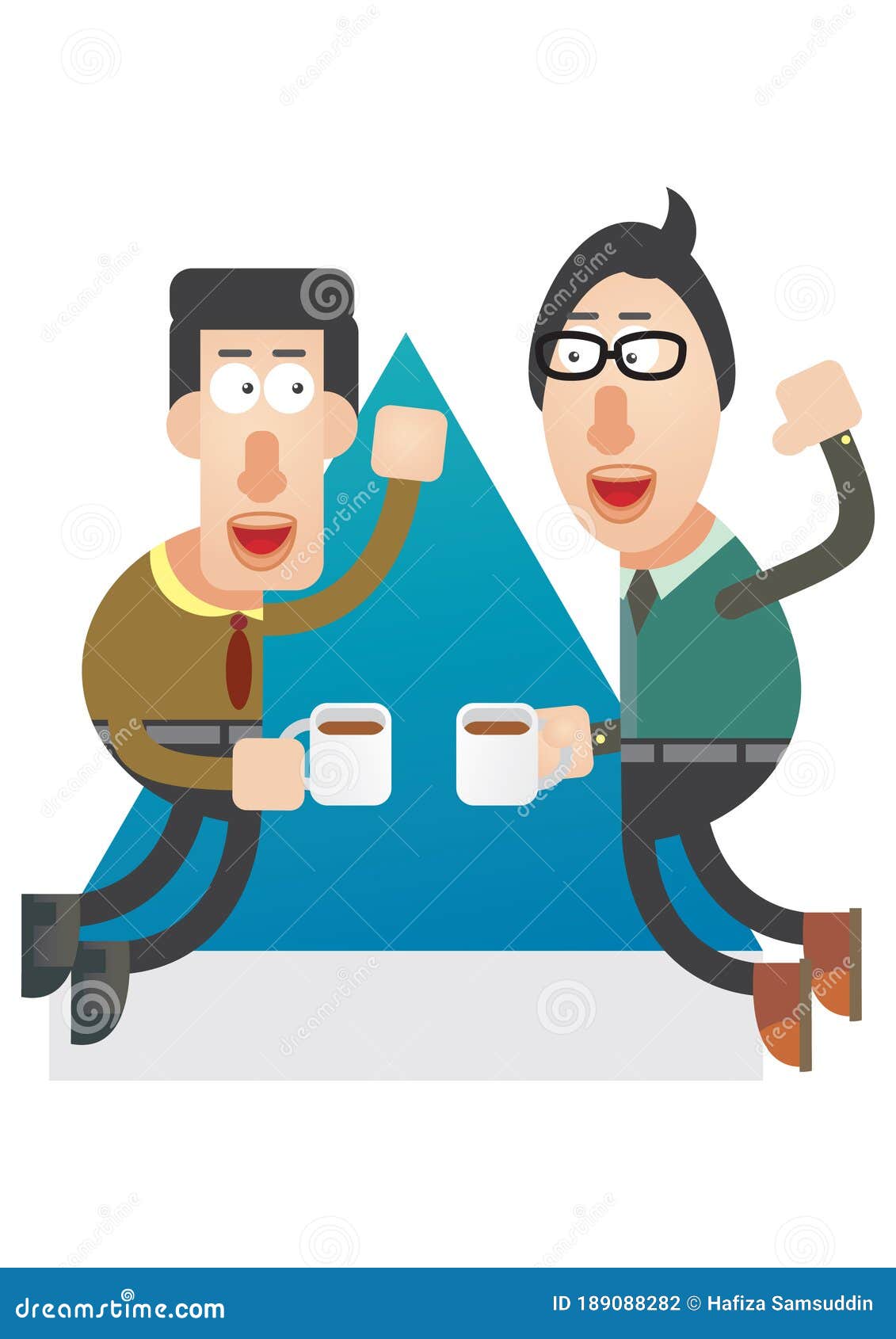 Men Having Coffee Together. Vector Illustration Decorative Design Stock ...